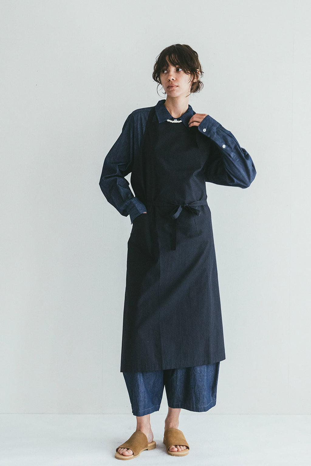 Heavy Cotton Sturdy Unisex Apron with Pocket - Navy